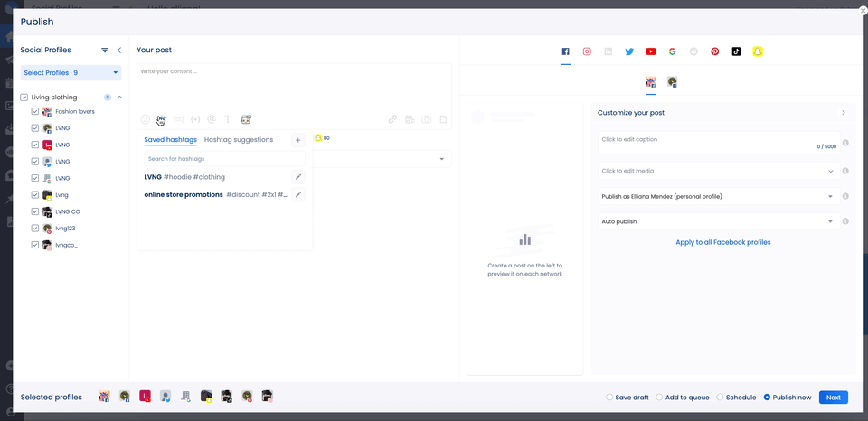How to save hashtags to use in future posts – Vista Social