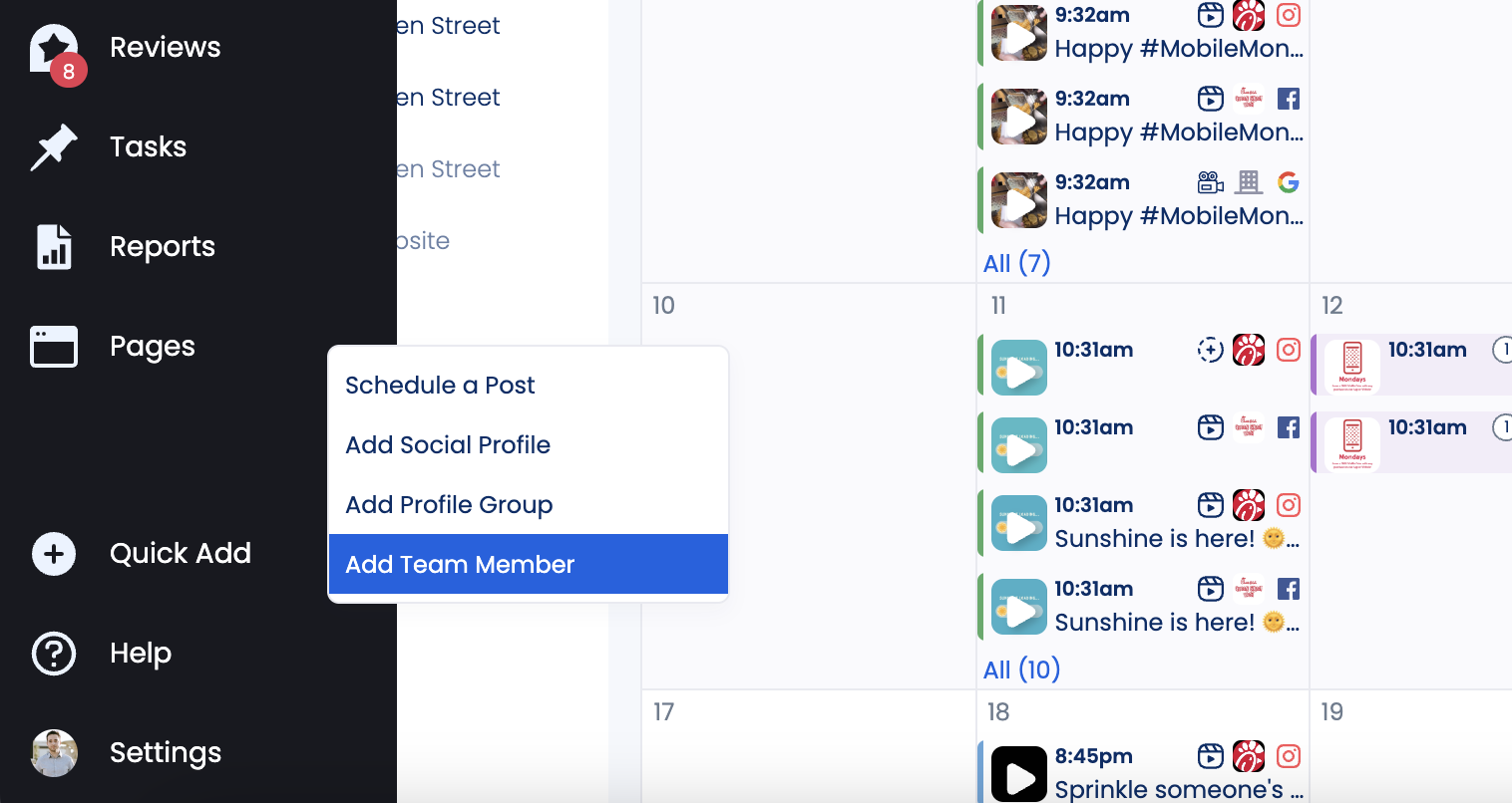 Adding users and setting up permissions – Vista Social