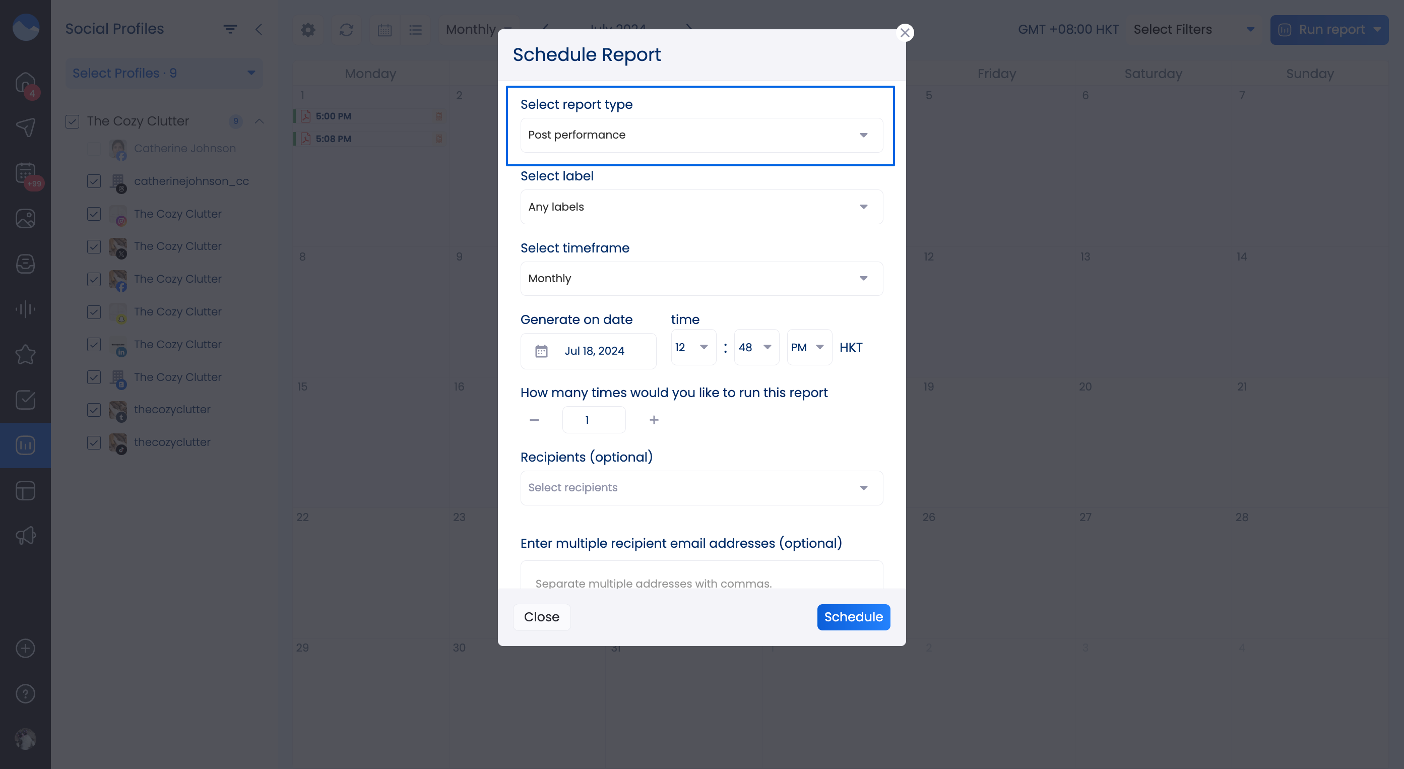 Post Performance Report – Vista Social