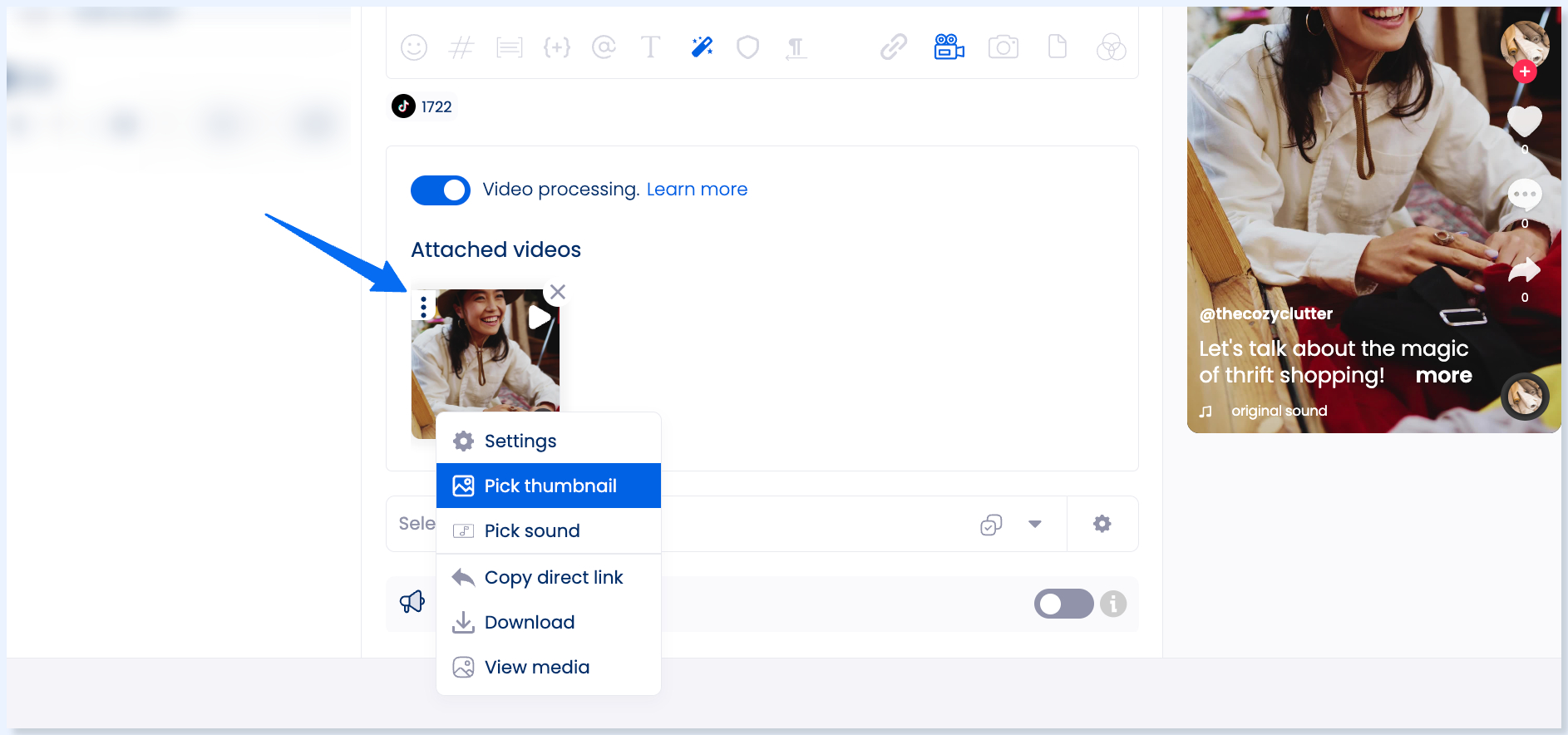 How to customize your video thumbnail or cover – Vista Social